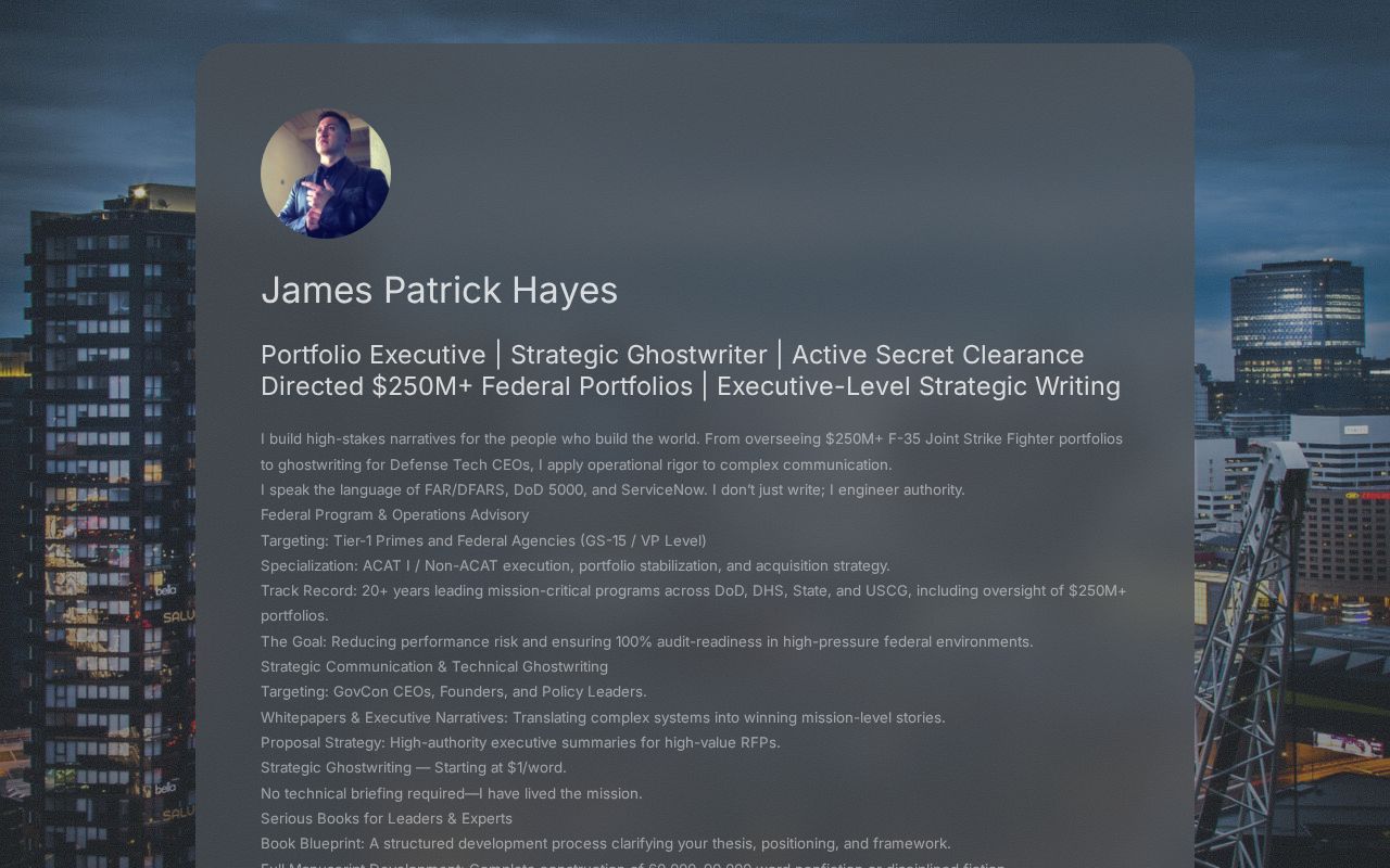 Executive Ghostwriter | Federal Operator | Structured Nonfiction ...